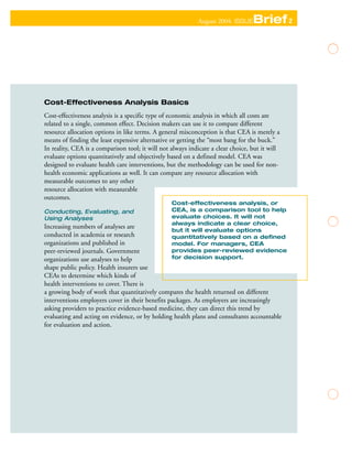 Cost Effectiveness Analysis in Health economics | PDF