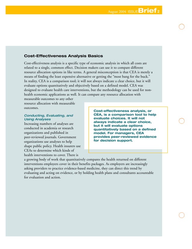 Cost Effectiveness Analysis in Health economics | PDF