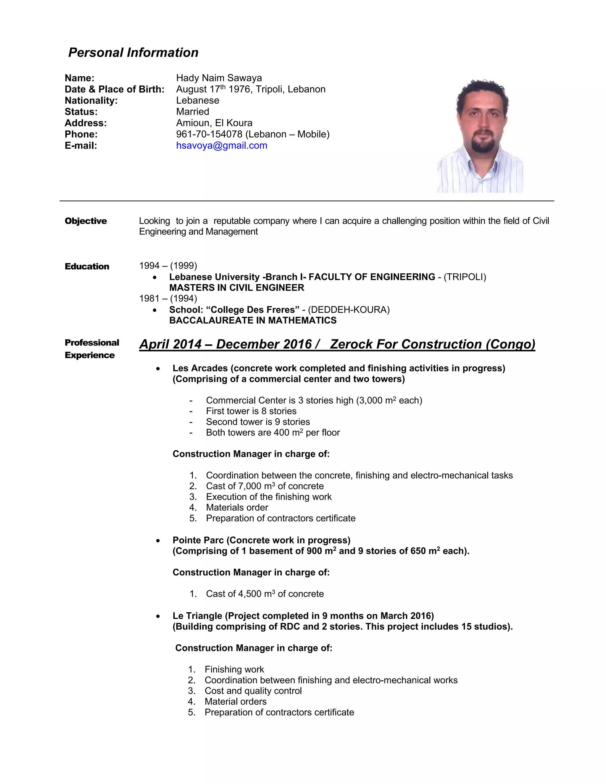 Hady Sawaya CV | PDF