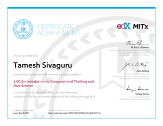 6.00.2x Certificate | PDF