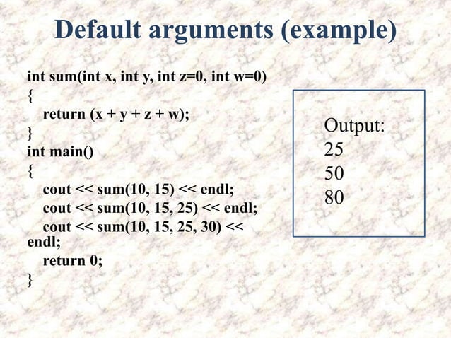 Inline Functions and Default arguments | PPTX | Programming Languages ...
