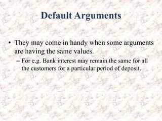 Inline Functions and Default arguments | PPTX