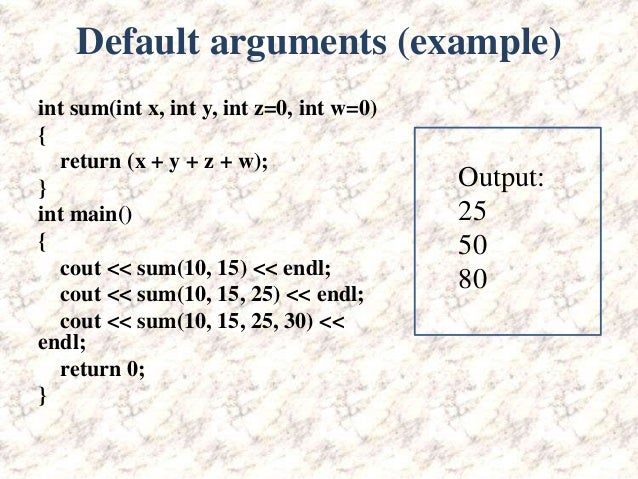 Inline Functions and Default arguments Inline Functions and Default arguments