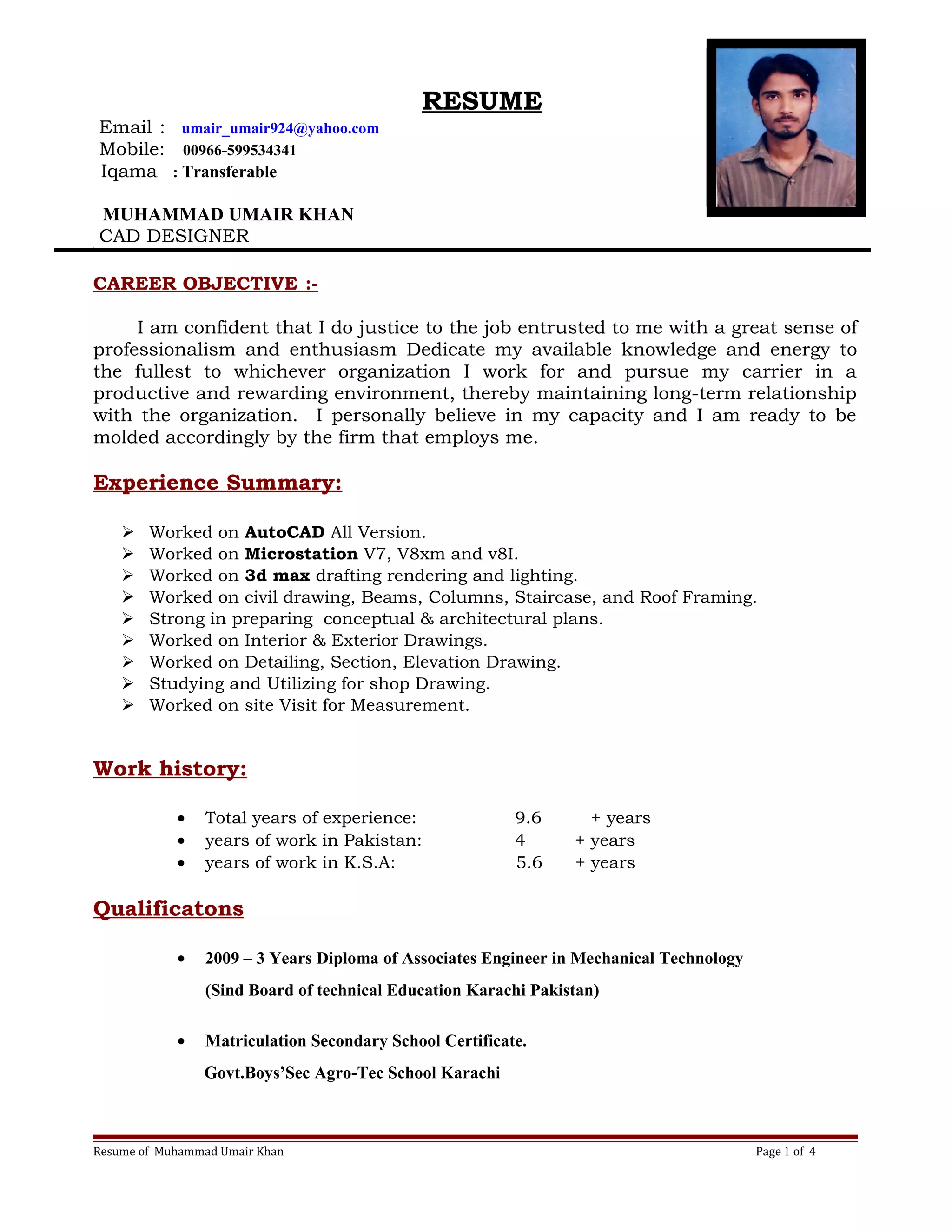 NEW updated umair khan c.v | PDF