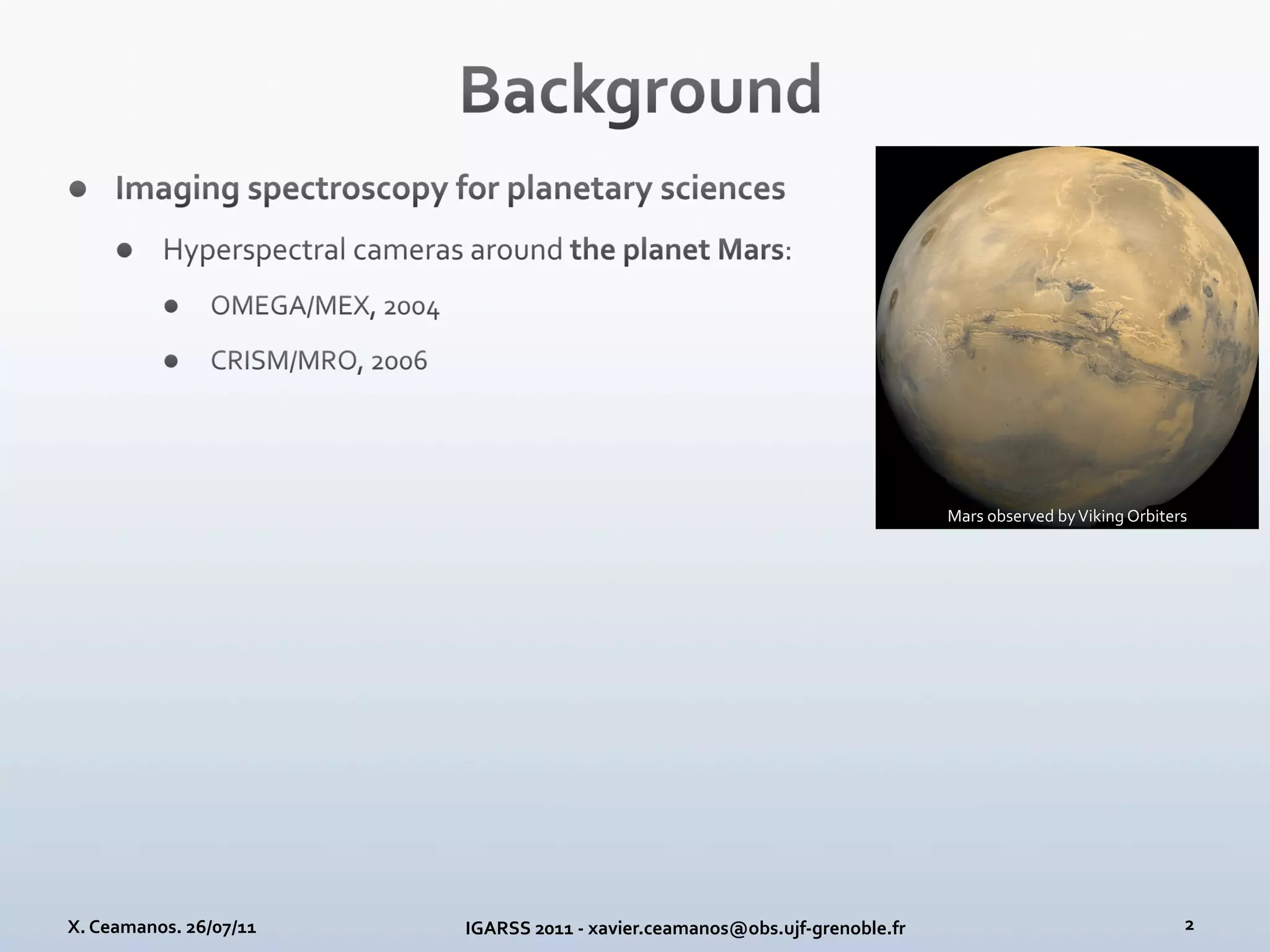 Blind Source Separation Of Hyperspectral Data In Planetary Remote Sensing Endmember Extraction