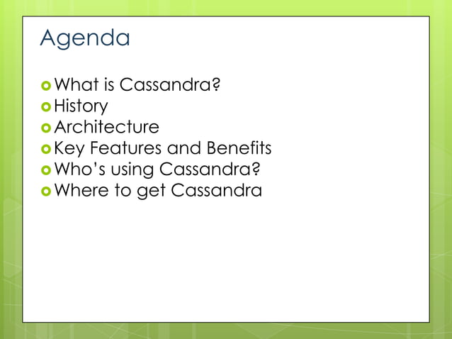 An Overview of Apache Cassandra | PPTX