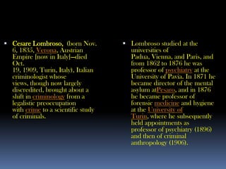 Ceasar lombroso john | PPTX