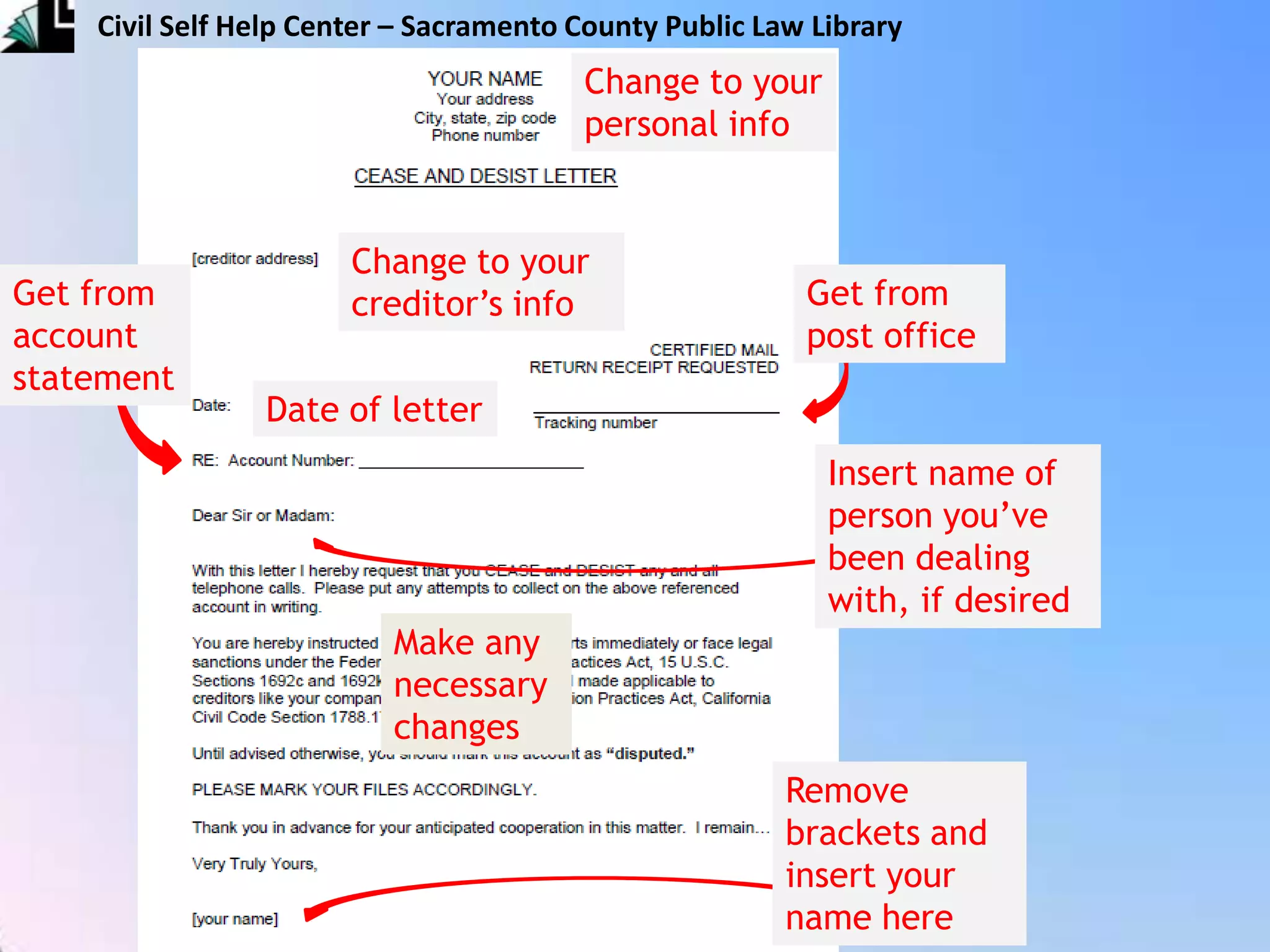 Cease and Desist Letter (English) | PPTX