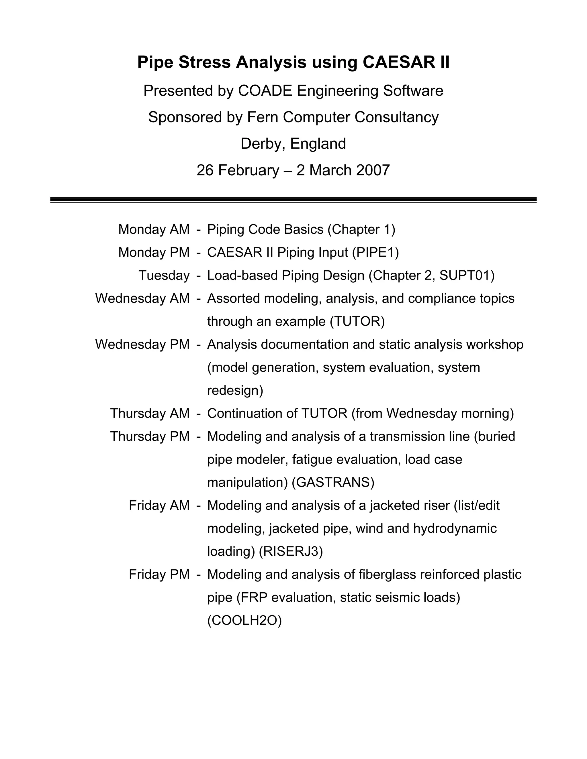 Caeser II manual | PDF
