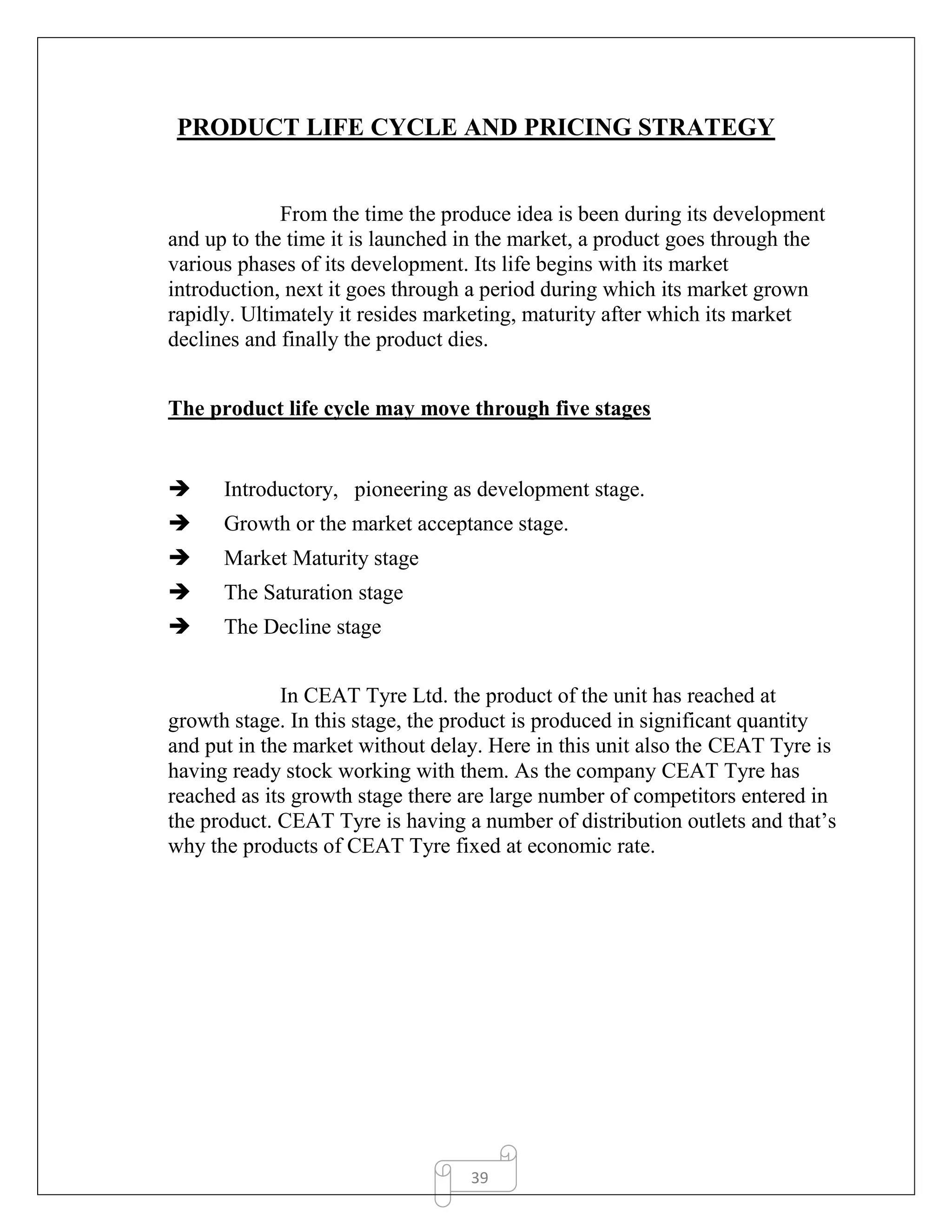 Ceat tyre PROJECT REPORT | PDF