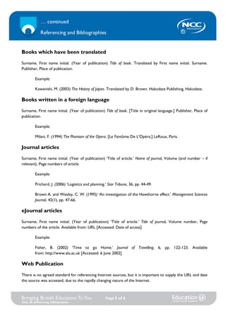 NCC EDUCATION Referencing and Bibliographies | PDF