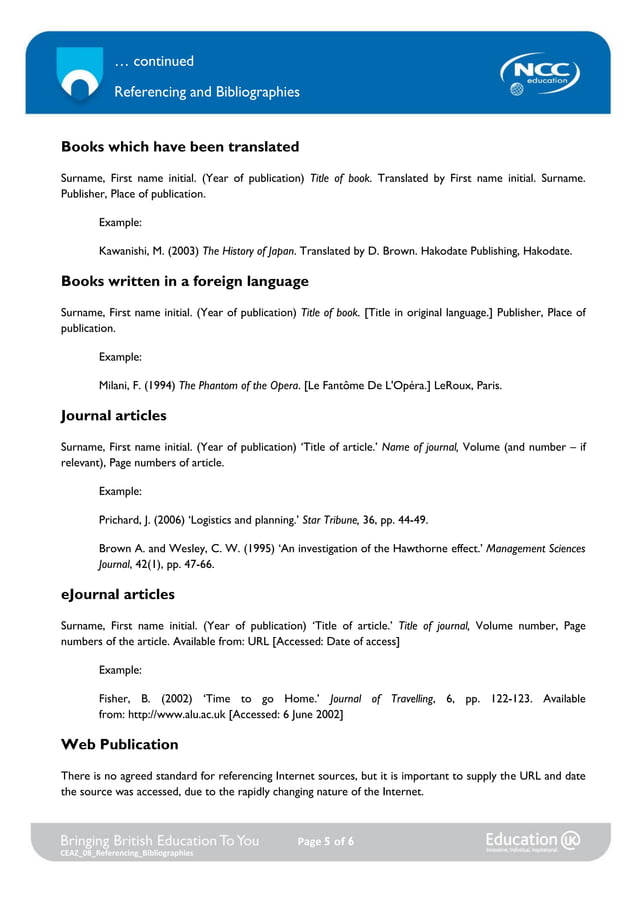 NCC EDUCATION Referencing and Bibliographies | PDF