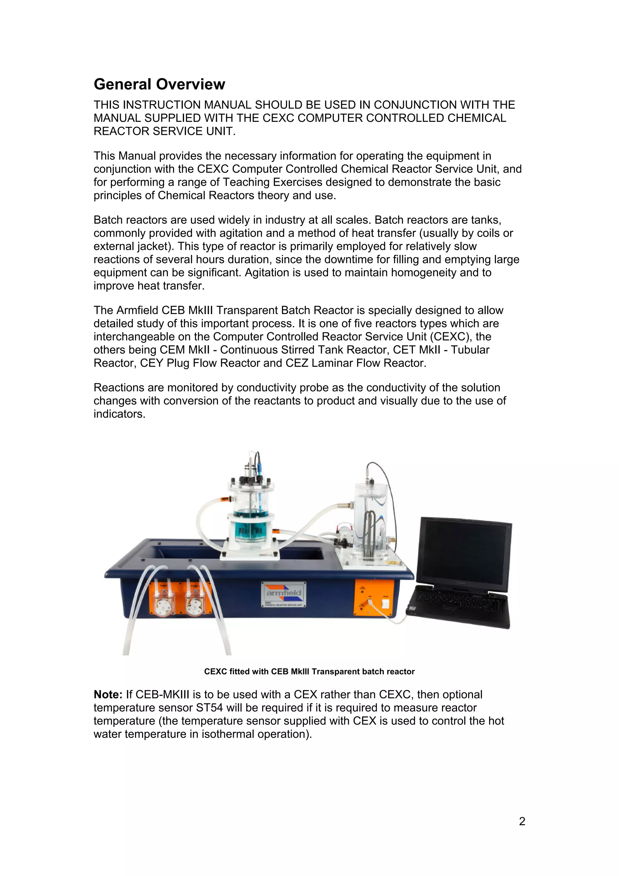 Transparent Batch Reactor - Instruction Manual | PDF