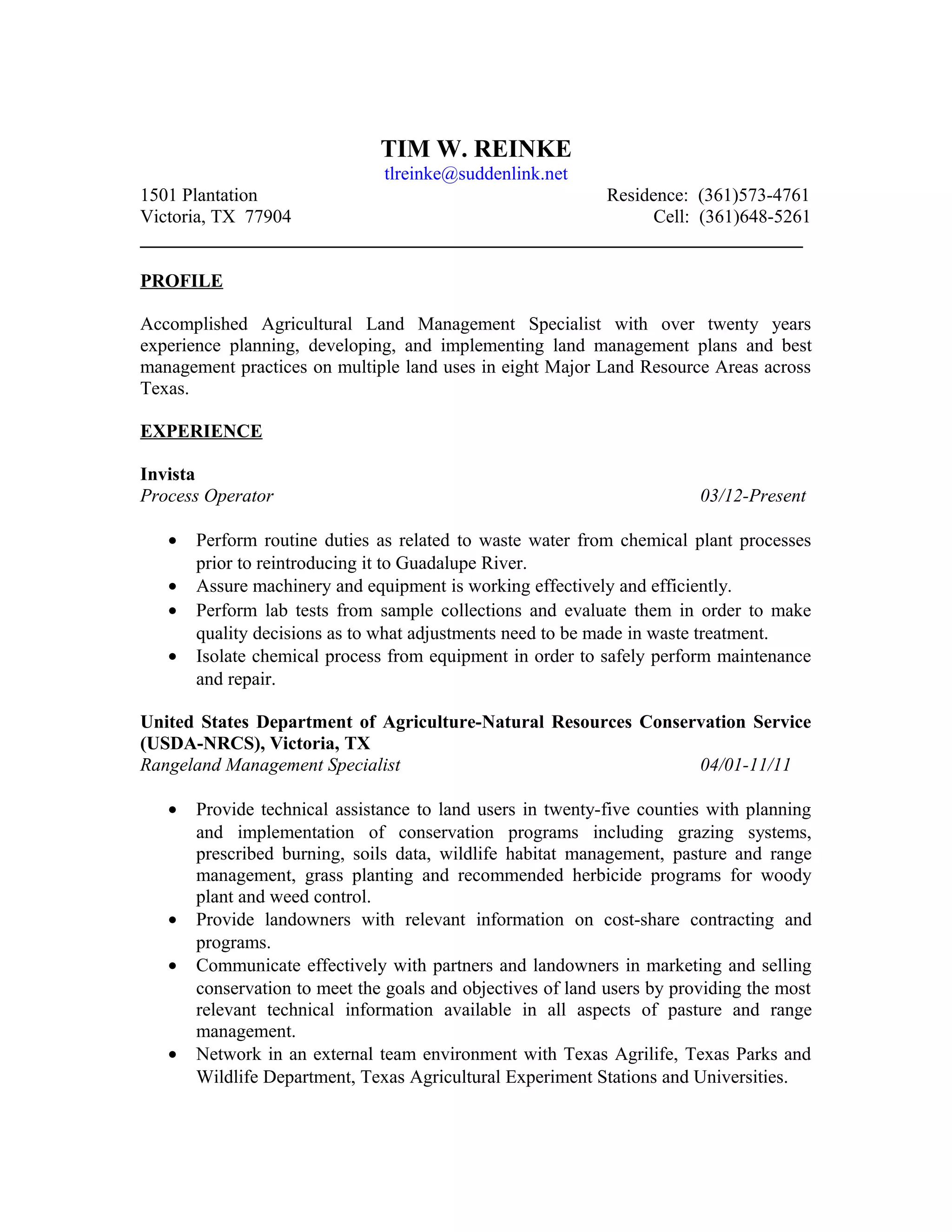 Reinke Resume | DOC