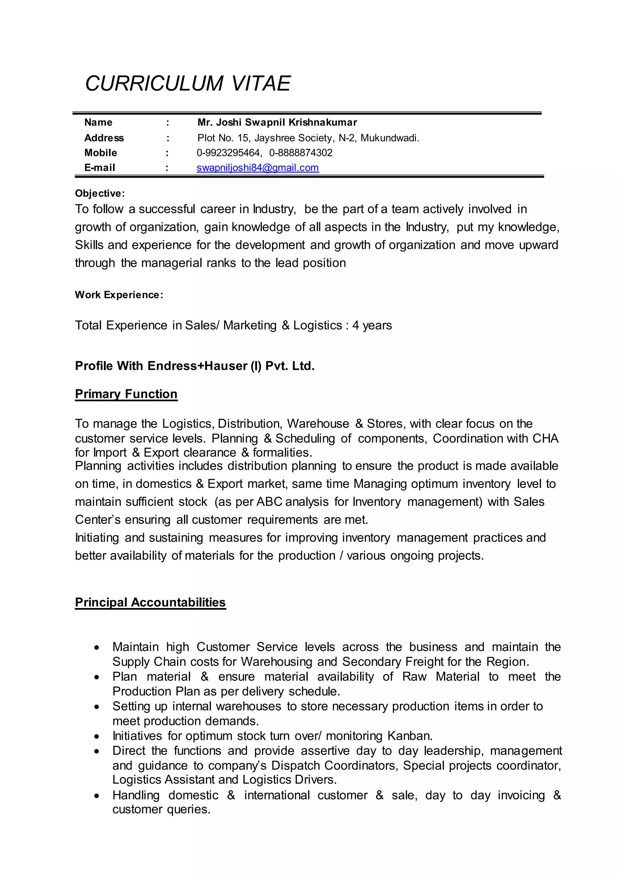 Swapnil joshi CV.xlx