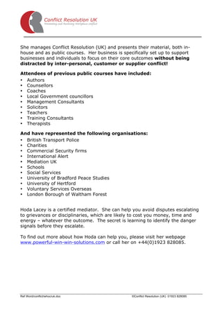 Who are Conflict Resolution updated | PDF