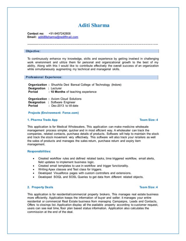 Aditi resume | PDF