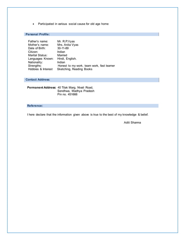 Aditi resume | PDF