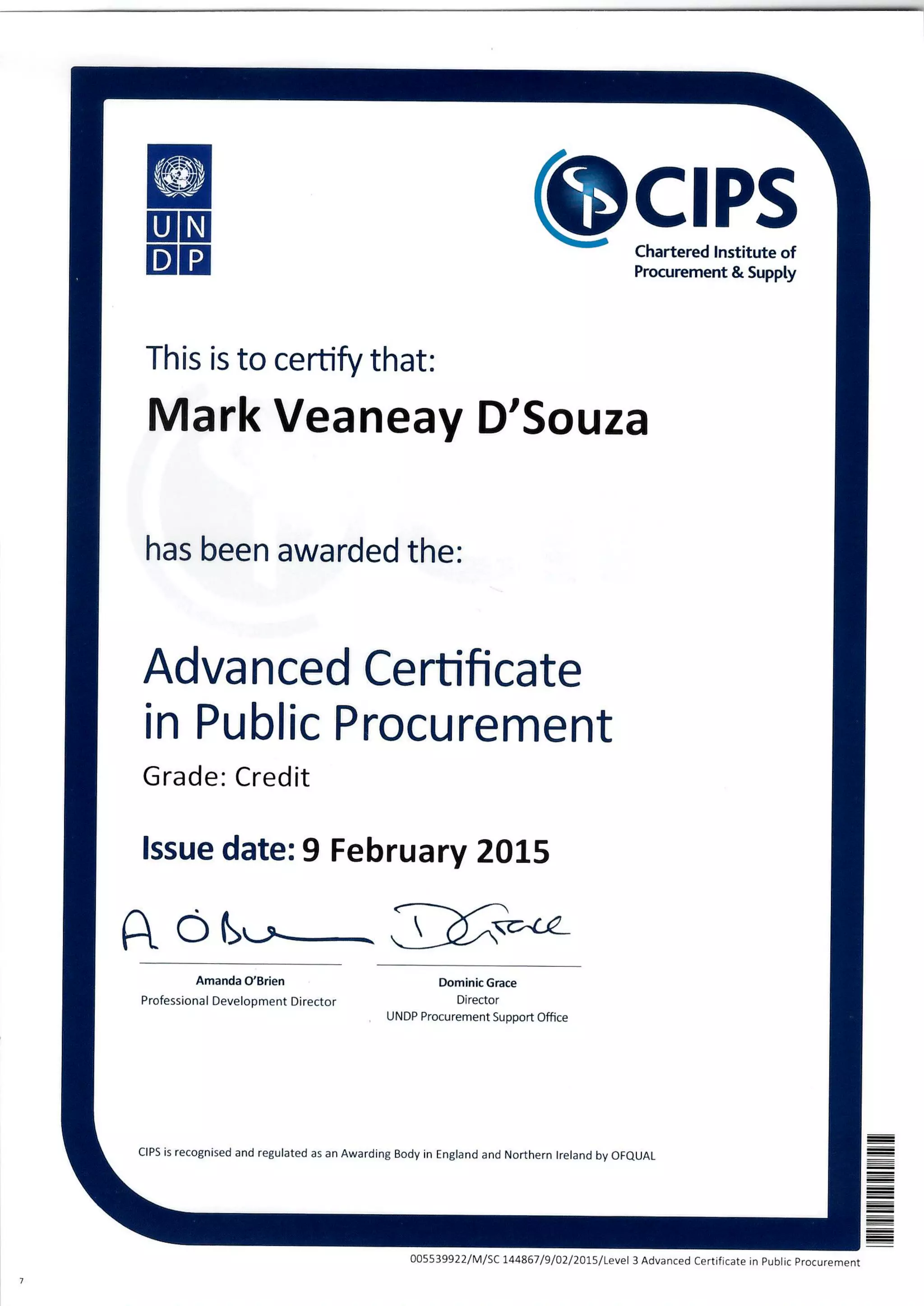 Cips Level 3 Certificate Pdf