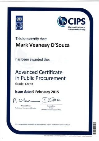 CIPS Level 3 Certificate | PDF