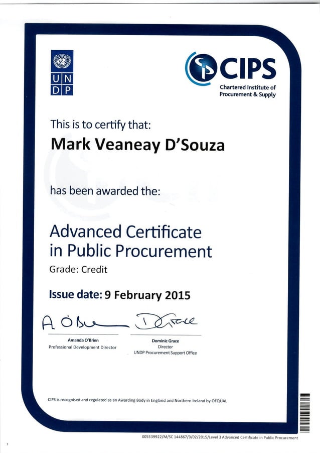 CIPS Level 3 Certificate | PDF