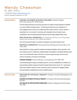 Wendy Cheesman Vitae 2015 | PDF