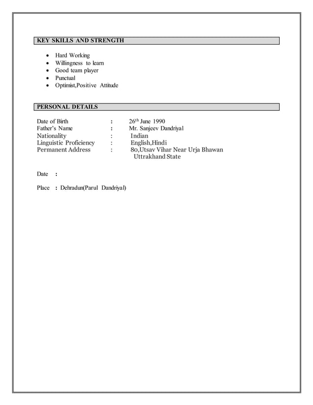 Resume - Parul Dandriyal | DOCX