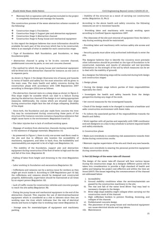 Design appraisal for the construction of a water off-take channel following construction design ...