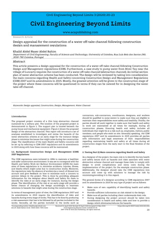 Design appraisal for the construction of a water off-take channel ...