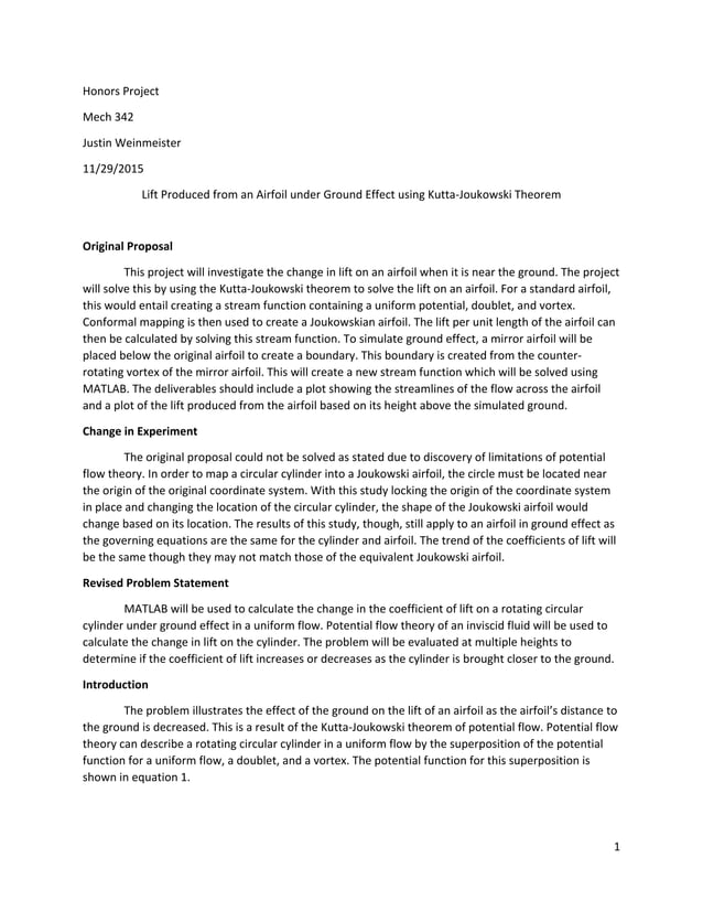 Justin Weinmeister Honors Project MECH 342 | PDF