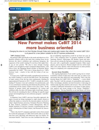 Global Technologies CeBIT 2014 pre-event press conf pgs | PDF