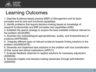 Teaching Evidence-Based Management Through Learning Activities | PPTX