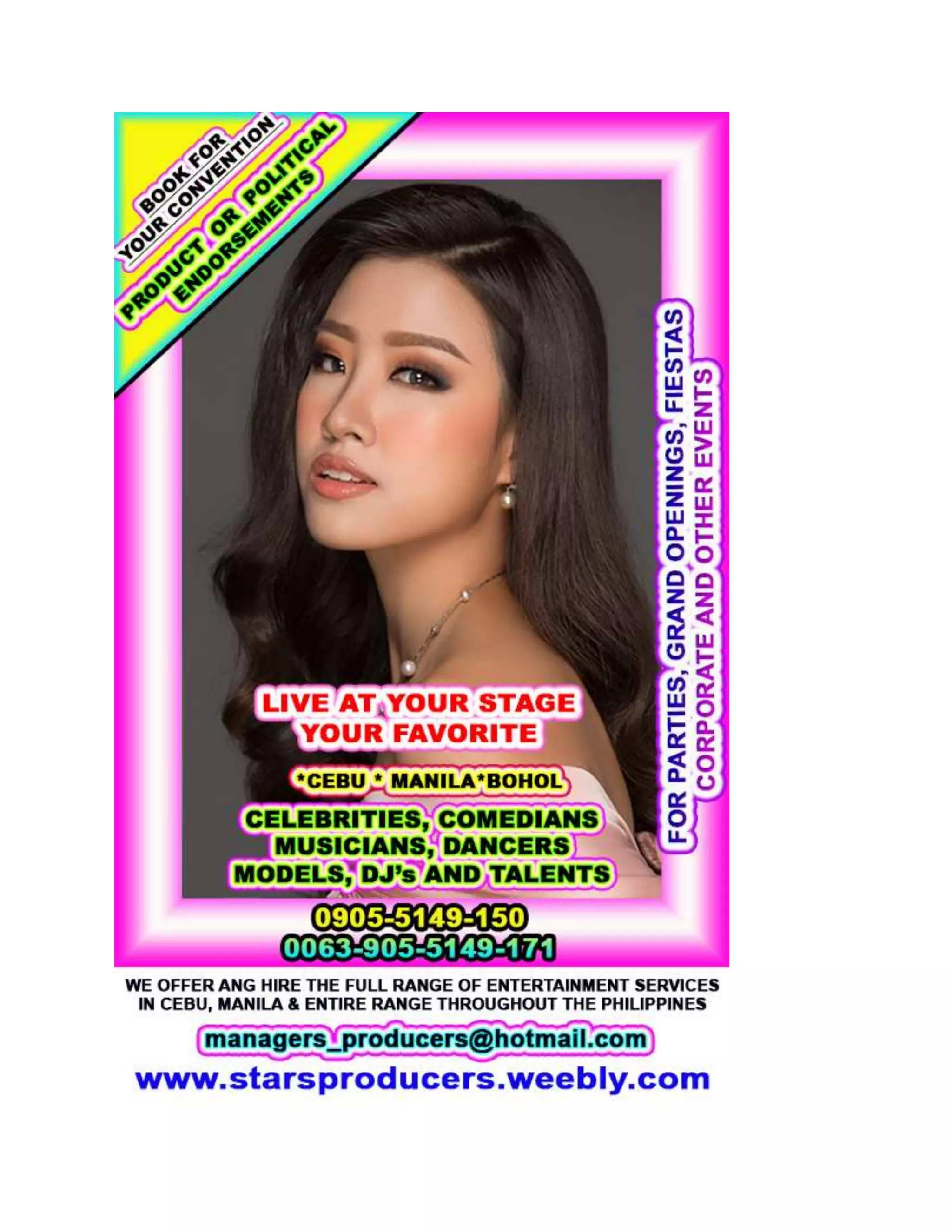 CEBU MODELS AND TALENTS AGENCY, CEBU COMMERCIAL MODELS, CEBU DANCERS, CEBU SINGERS, CEBU TALENTS ...