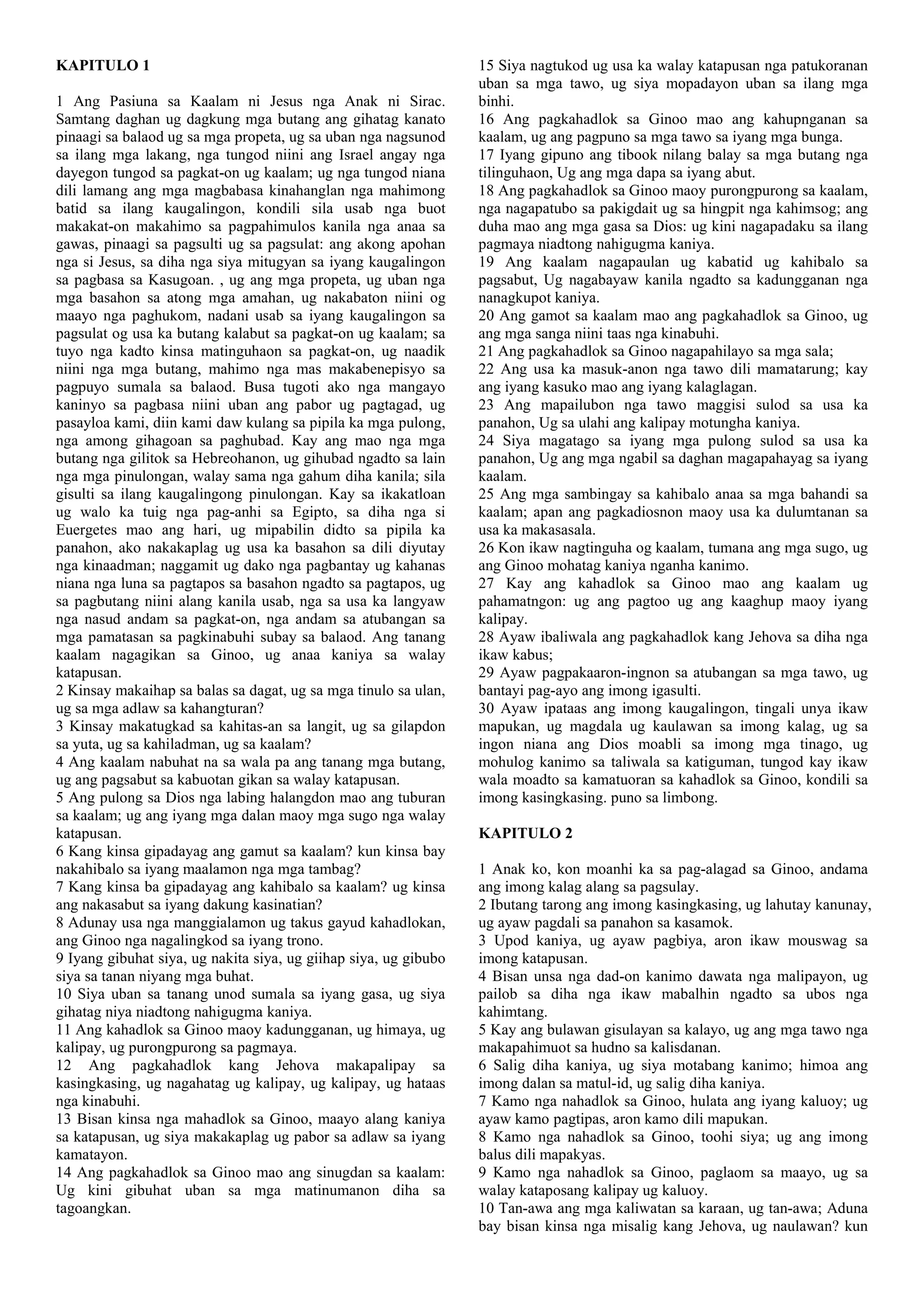 Cebuano - Ecclesiasticus.pdf