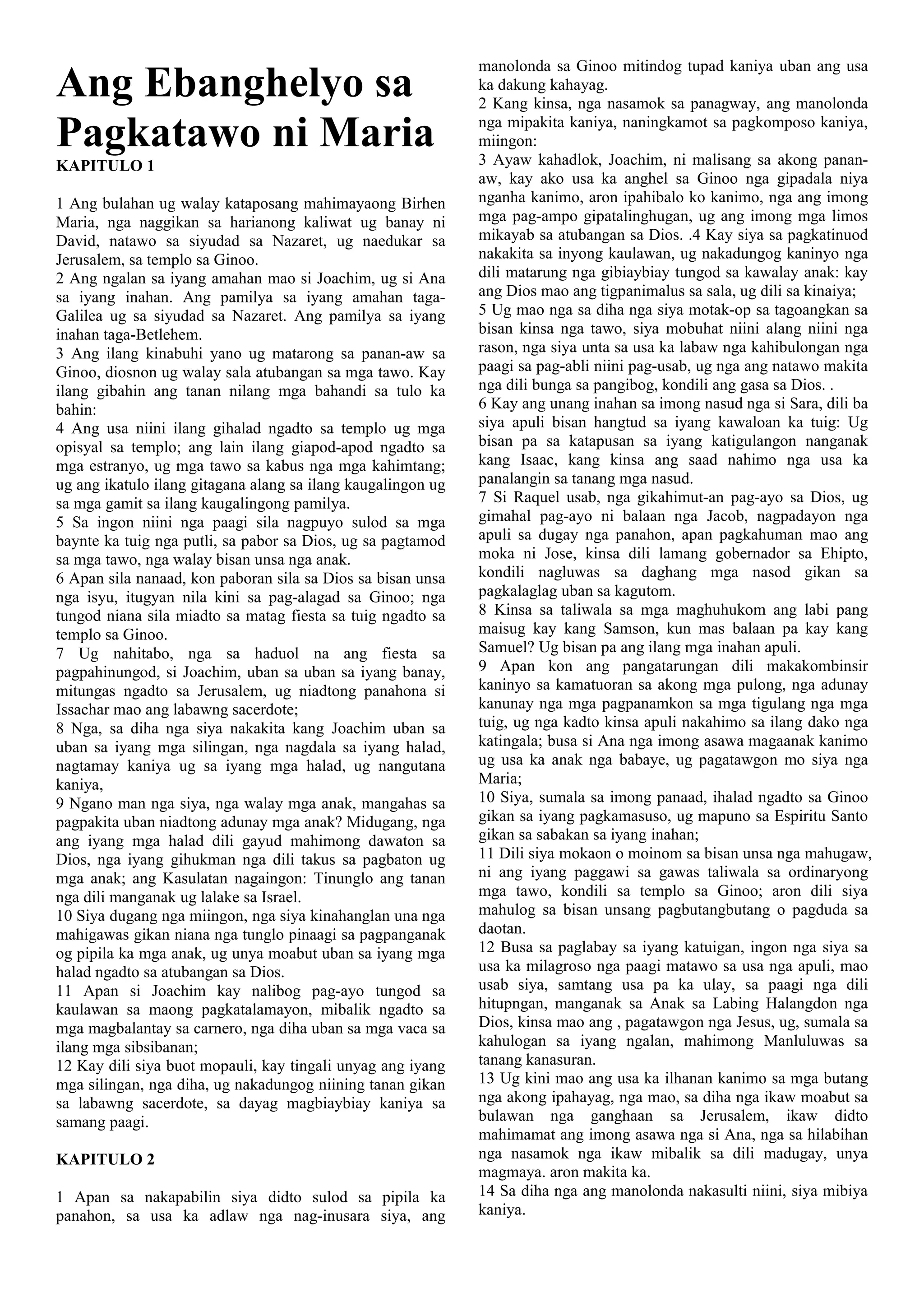 Cebuano - The Gospel of the Birth of Mary.pdf