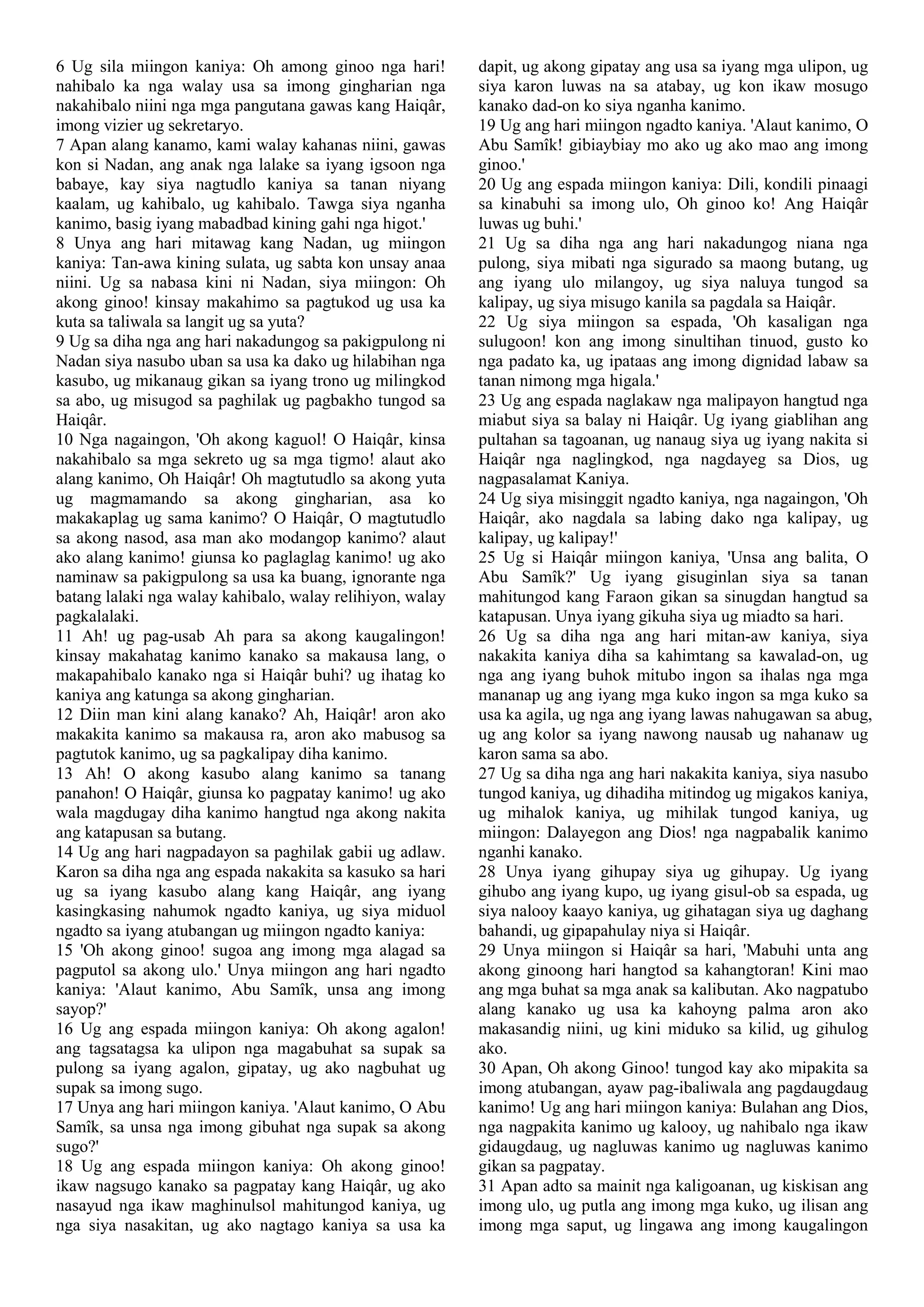 Cebuano - The Story of Ahikar the Grand Vizier of Assyria.pdf
