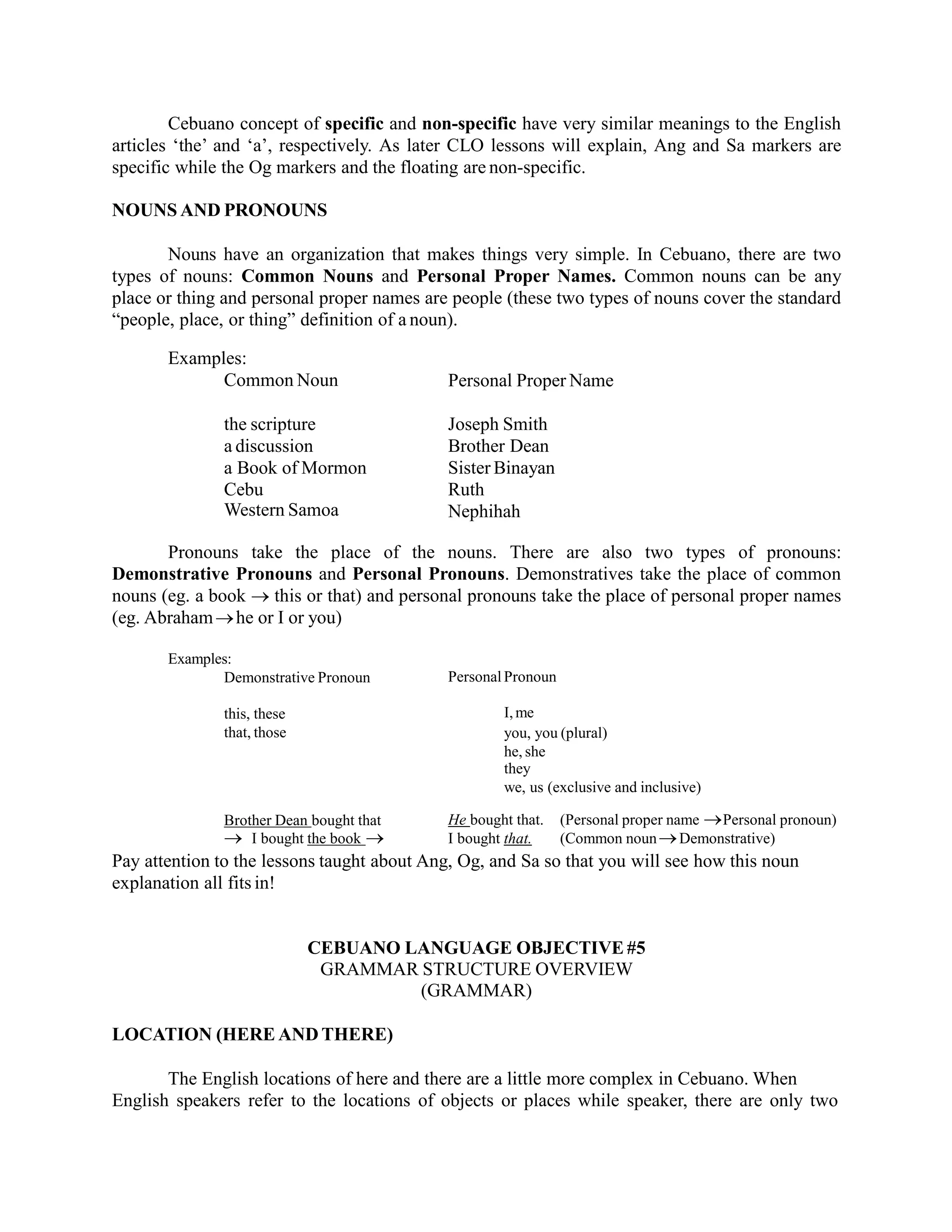 Cebuano Language Objectives | PPTX