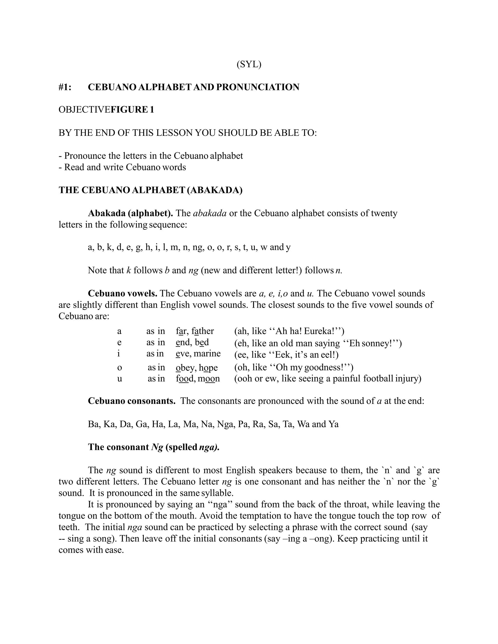 Cebuano Language Objectives | PPTX