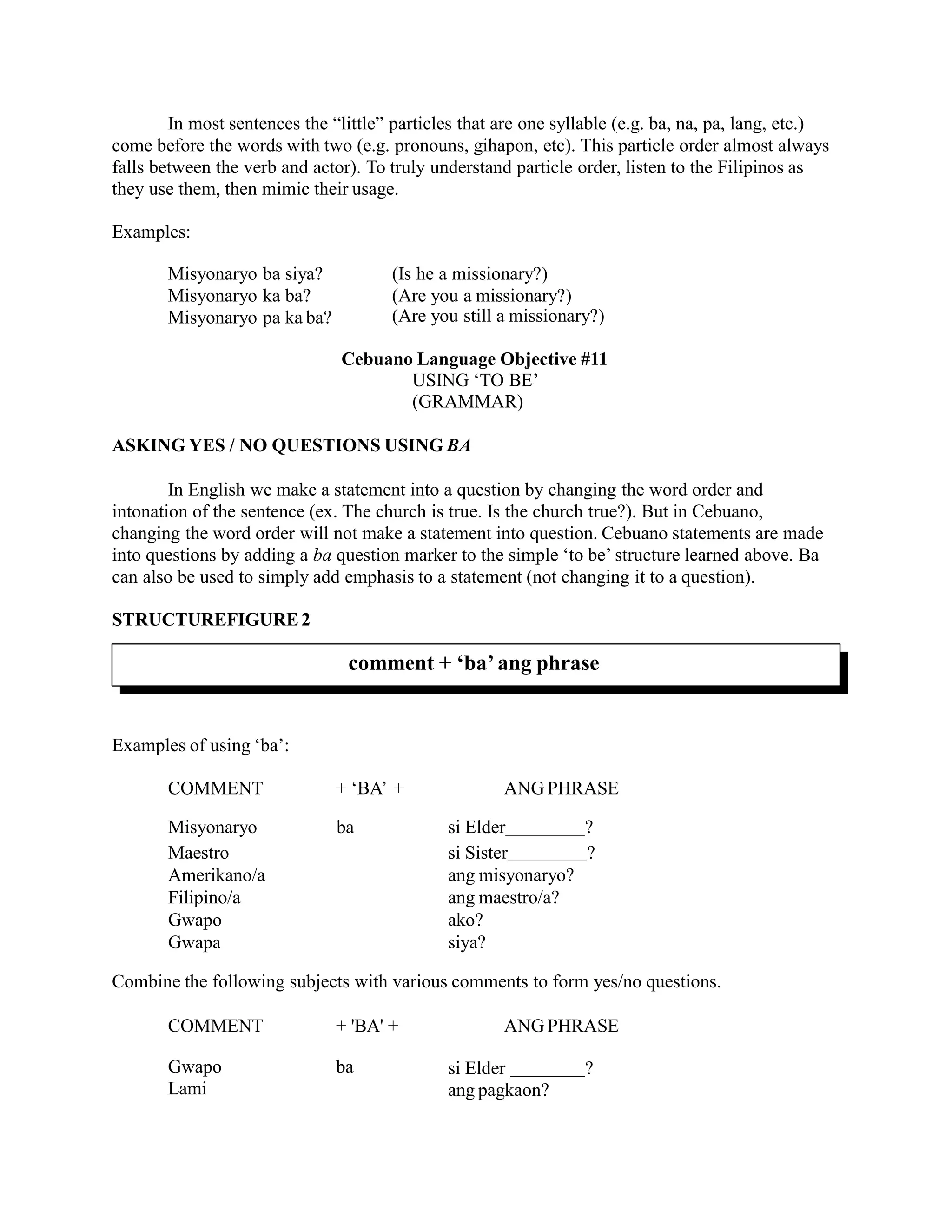 Cebuano Language Objectives | PPTX
