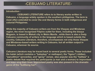 Cebuano Literature Group4 12-Modeller | PPTX