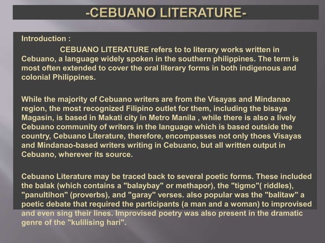 Cebuano Literature Group4 12-Modeller | PPTX | Hinduism | Religion ...