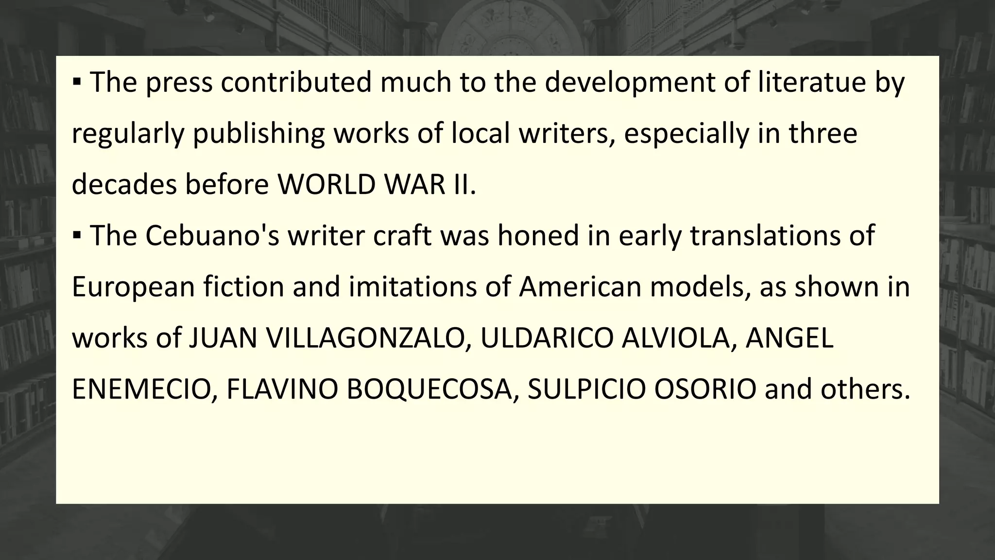 CEBUANO LITEFATURE ( PHILIPPINE LITERATURE) | PPTX