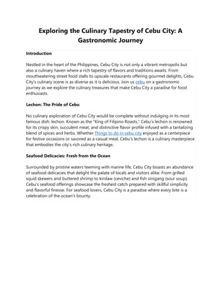 Preserving Cebu City's Cultural Heritage: Celebrating Diversity and ...