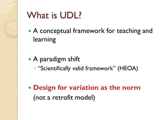 Universal Design for Learning (UDL): Initial Outcomes of a Leadership ...