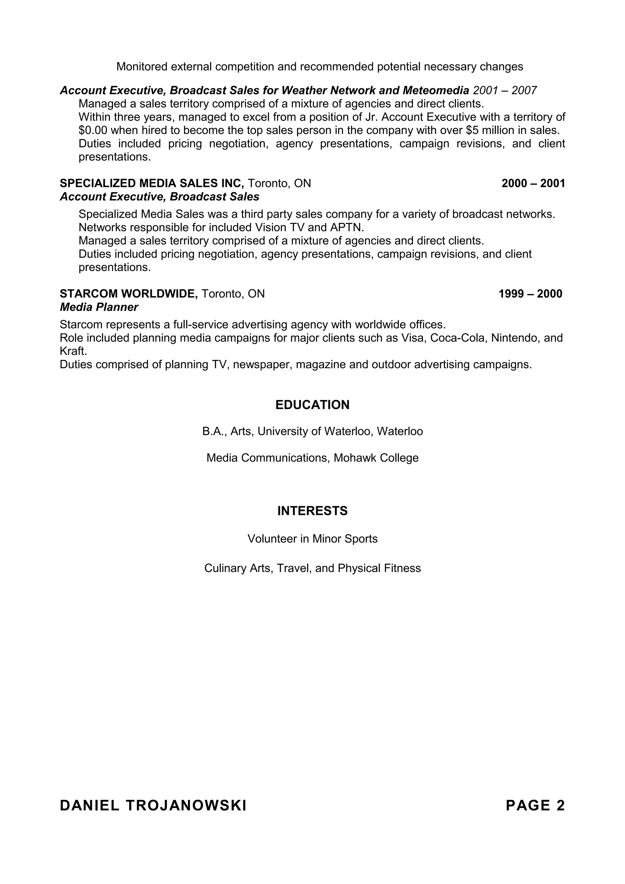 Daniel Trojanowski - Resume | DOC