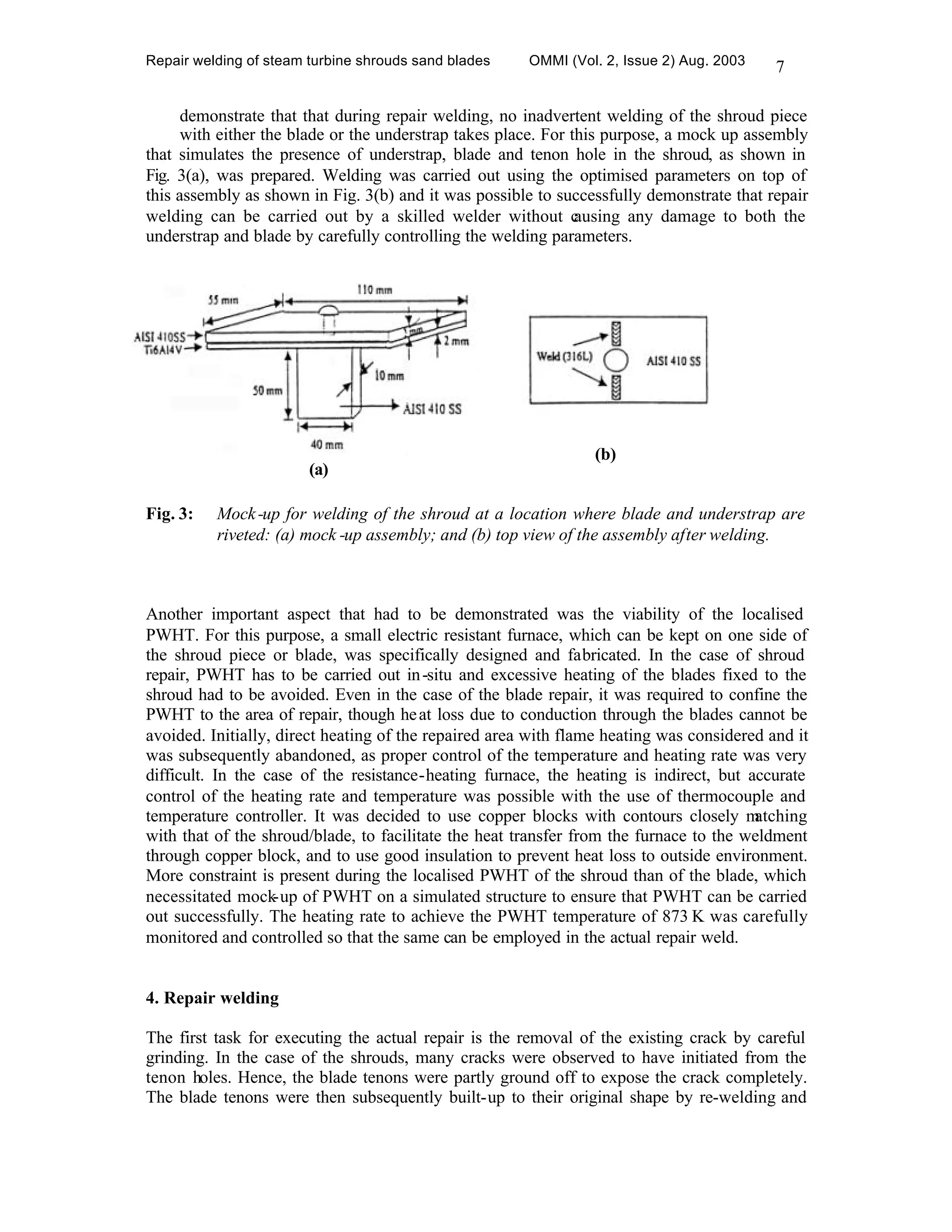 Repair welding of steam turbine shrouds and blades | PDF