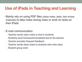 Teaching and learning with iPads for high school students with ...