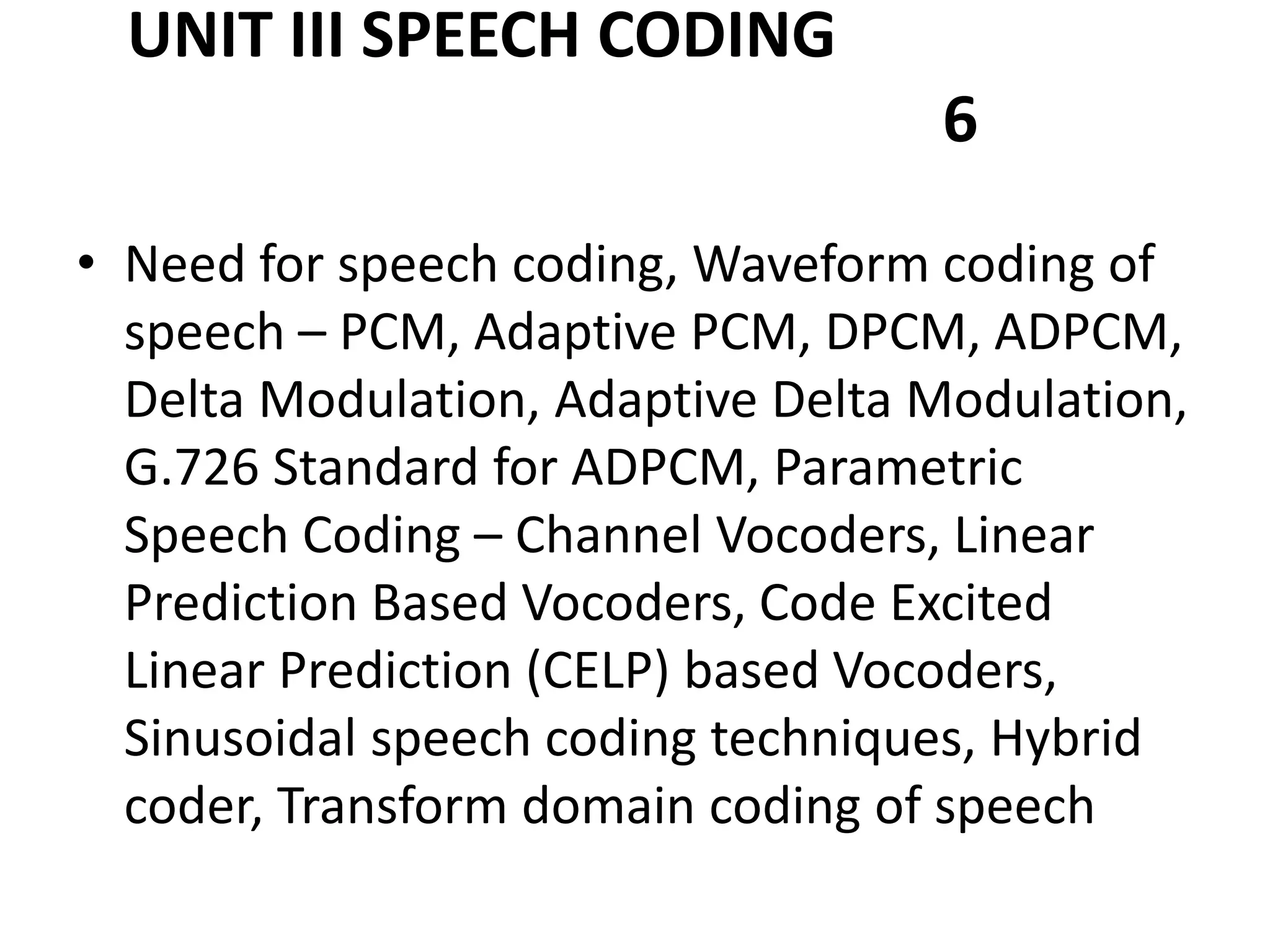 CEC356 SPEECH PROCESSING.pptx | Digital Audio | Computer Software and Applications