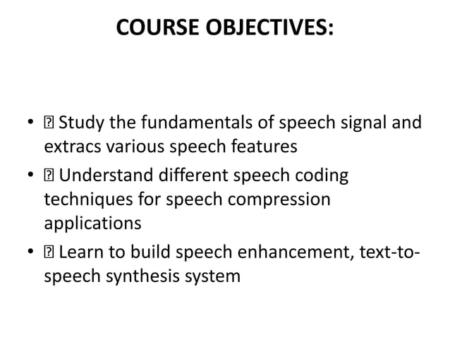 CEC356 SPEECH PROCESSING.pptx | Digital Audio | Computer Software and Applications