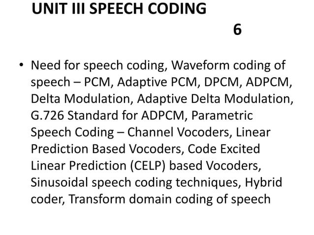 CEC356 SPEECH PROCESSING.pptx | Digital Audio | Computer Software and Applications